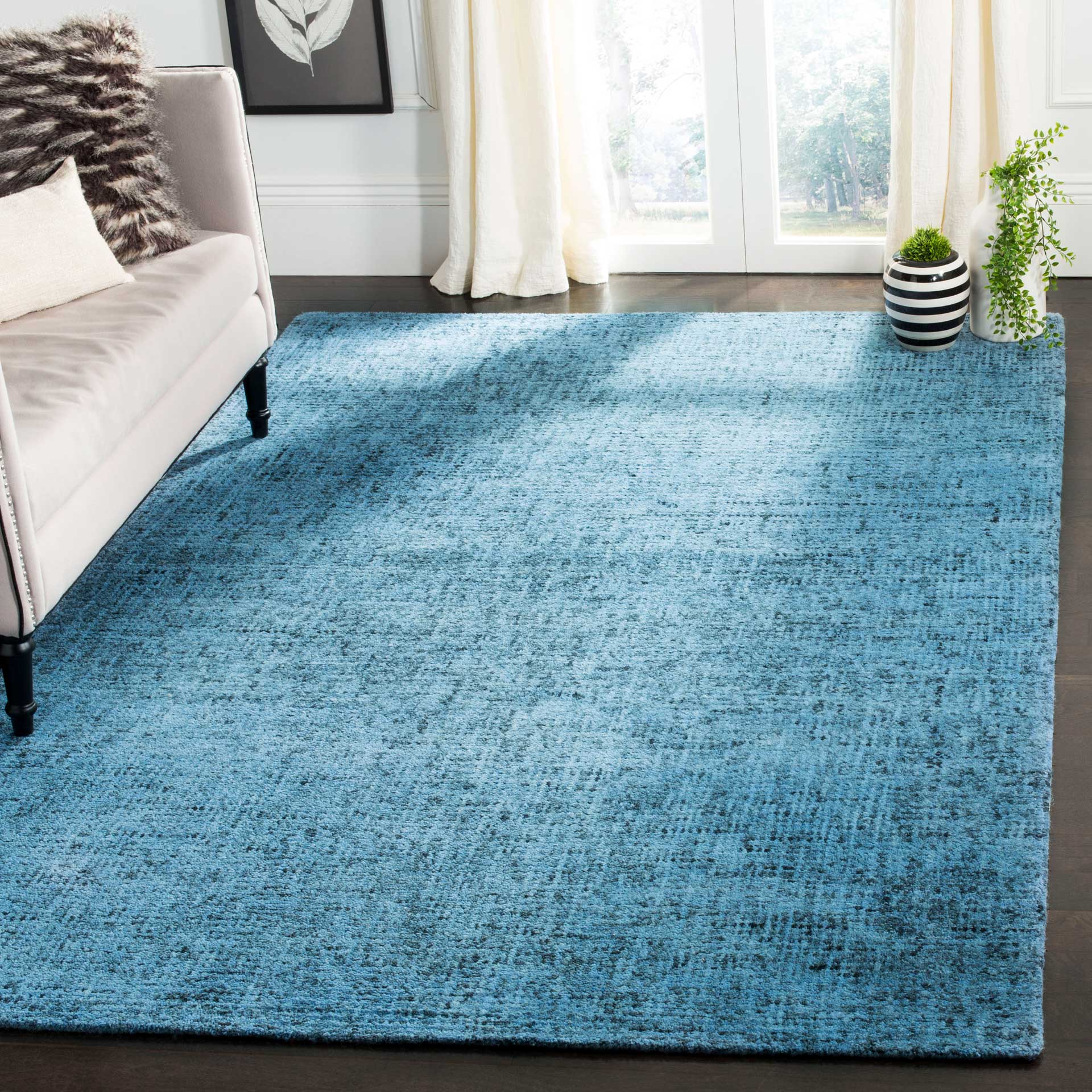 Abstract Blue/Multi Area Rug - Froy.com