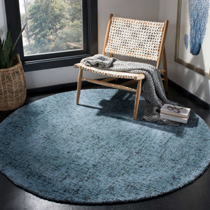 Abstract Blue/Multi Round Rug - Froy.com