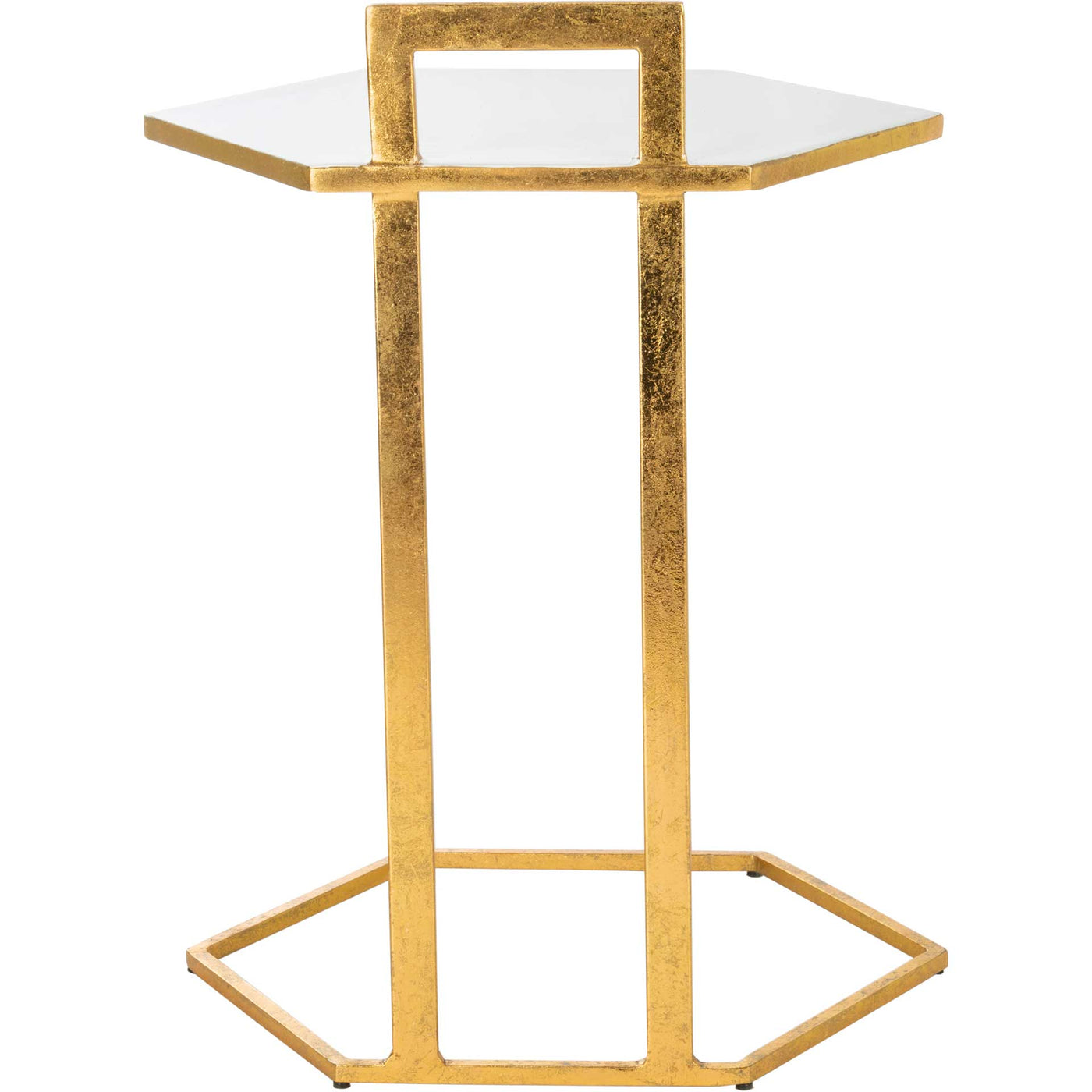 Mireya Hexagon C Table White/Gold - Froy.com