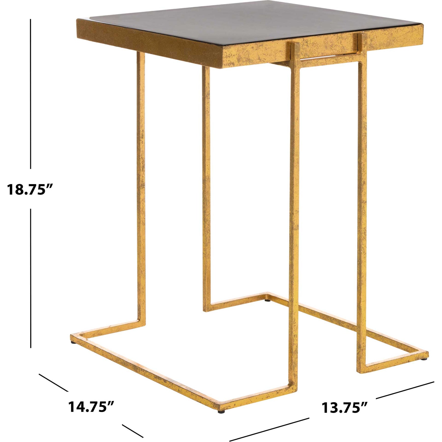 Amenity Greek Key Side Table Black/Gold - Froy.com