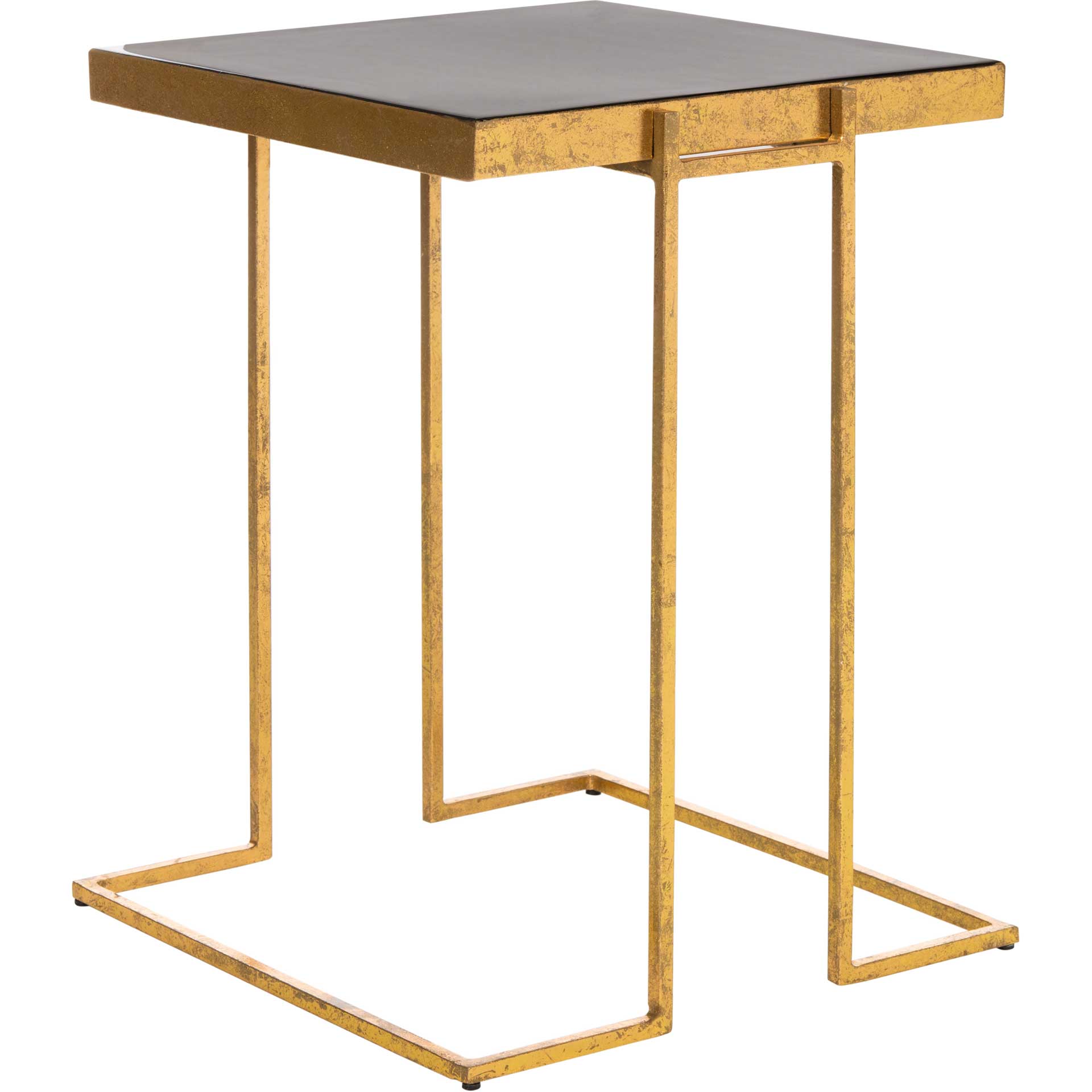 Amenity Greek Key Side Table Black/Gold - Froy.com