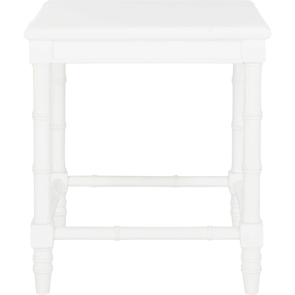 Lilian Coastal Bamboo Accent Table White - Froy.com