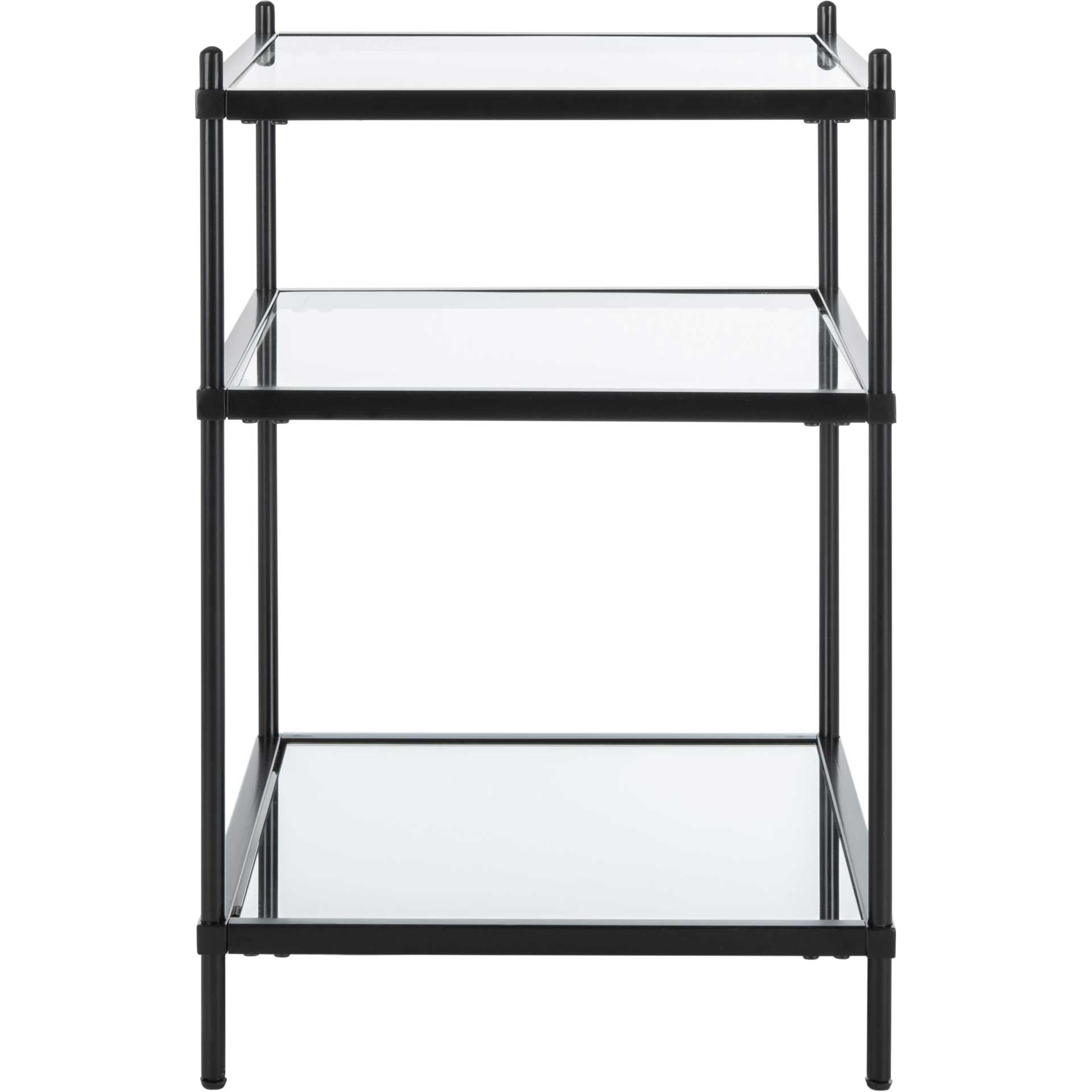 Noah 3 Tier Accent Table Black/Glass - Froy.com
