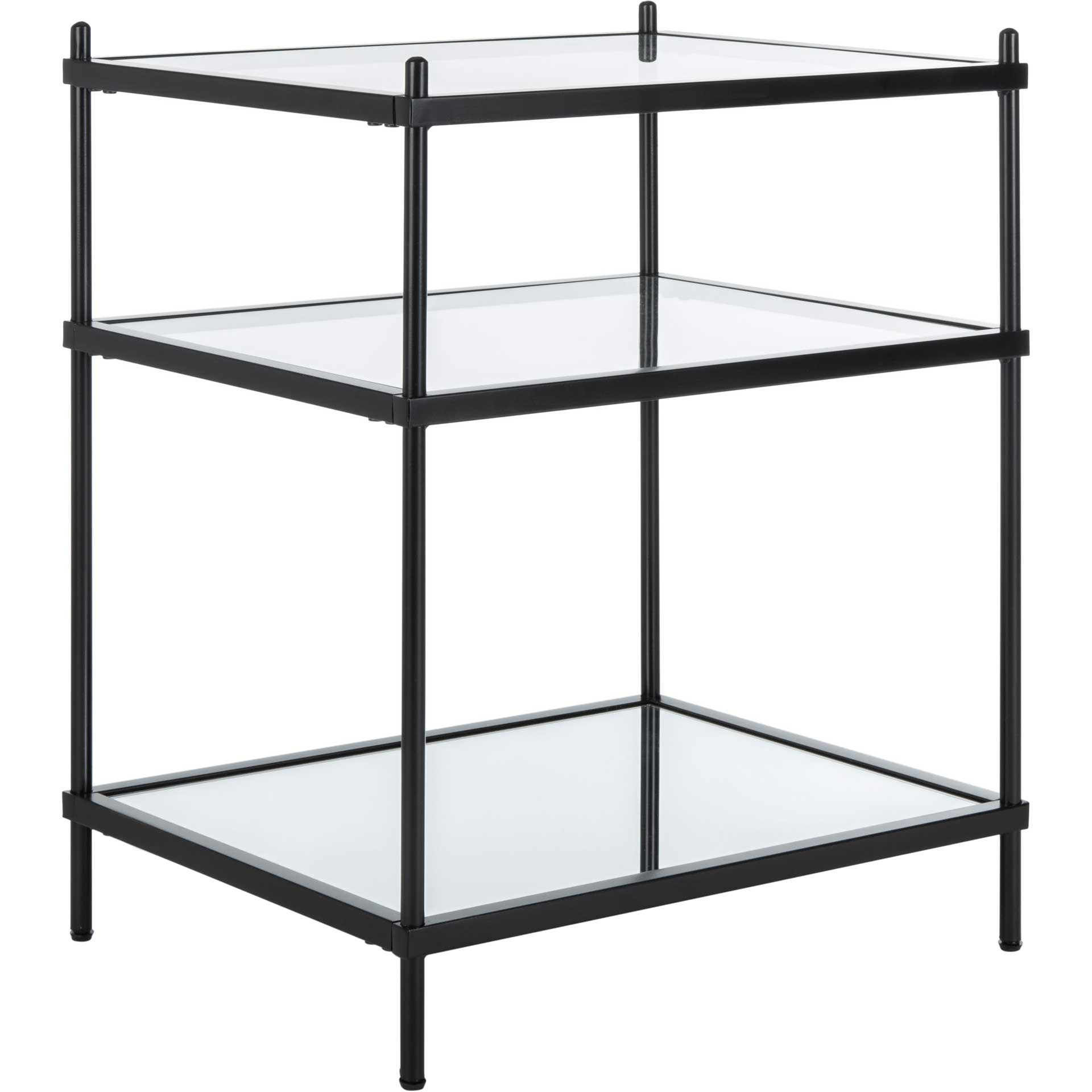 Noah 3 Tier Accent Table Black/Glass - Froy.com