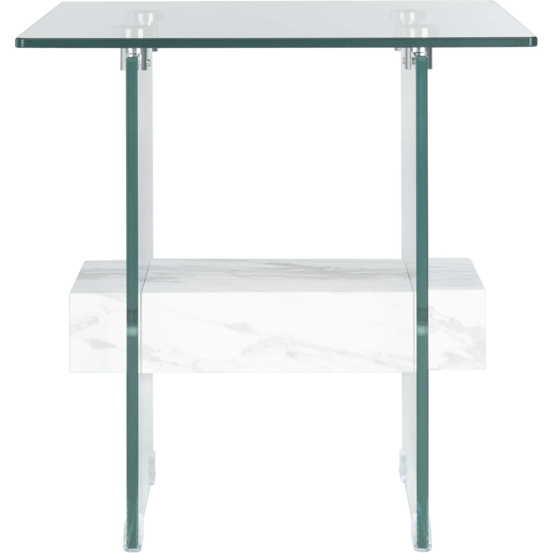 Karis Side Table Glass/White - Froy.com