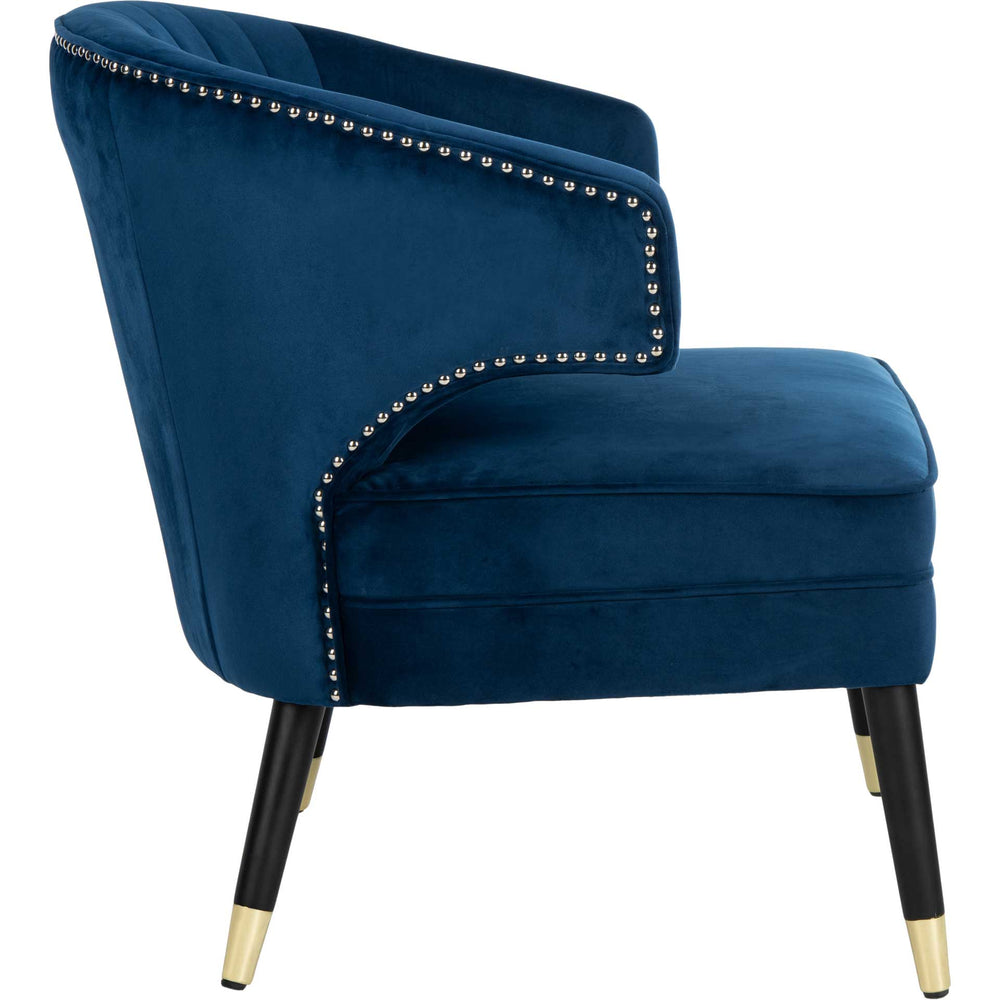 Stitch Wingback Accent Chair Navy/Black - Froy.com