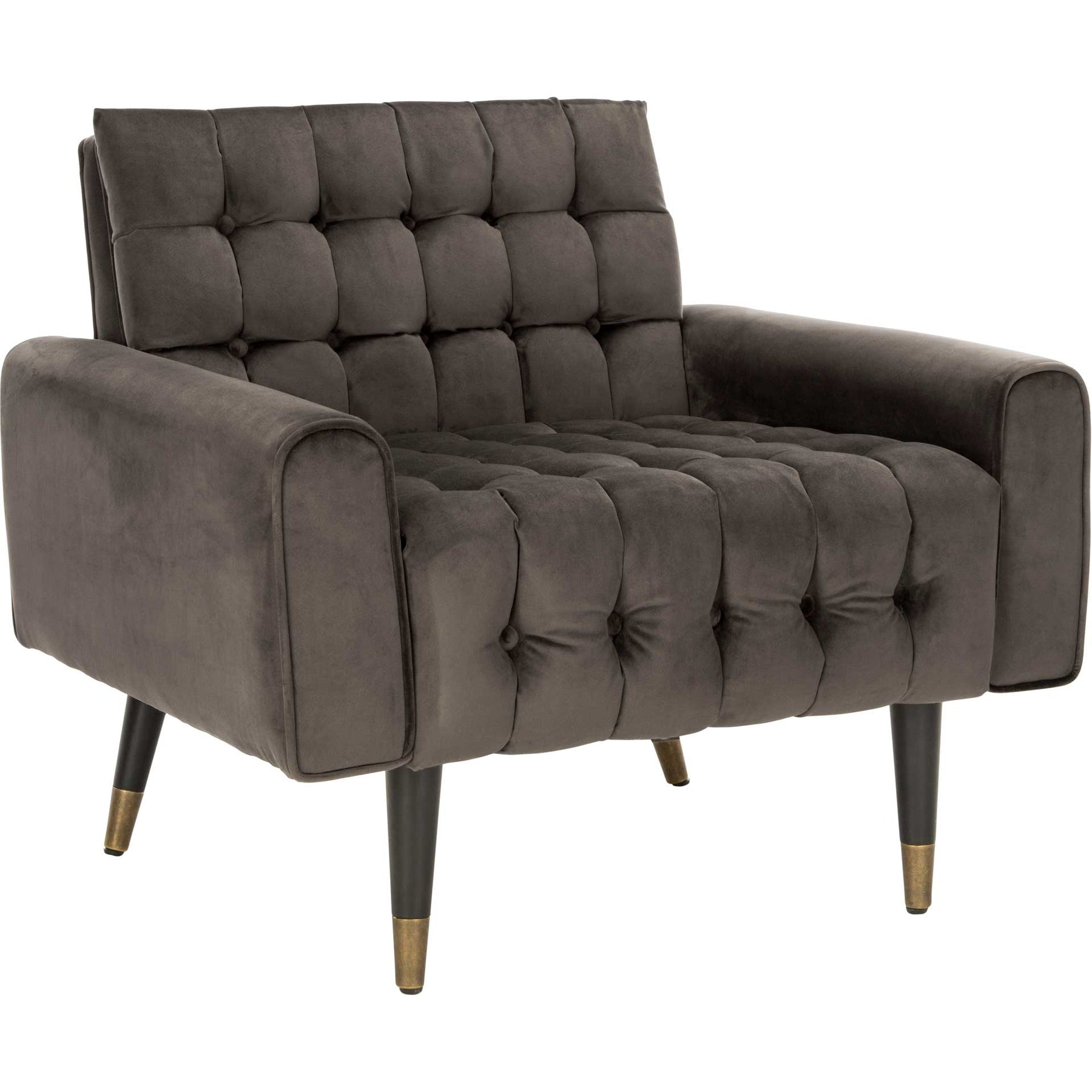 Amble Tufted Accent Chair Shale/Black/Brass - Froy.com