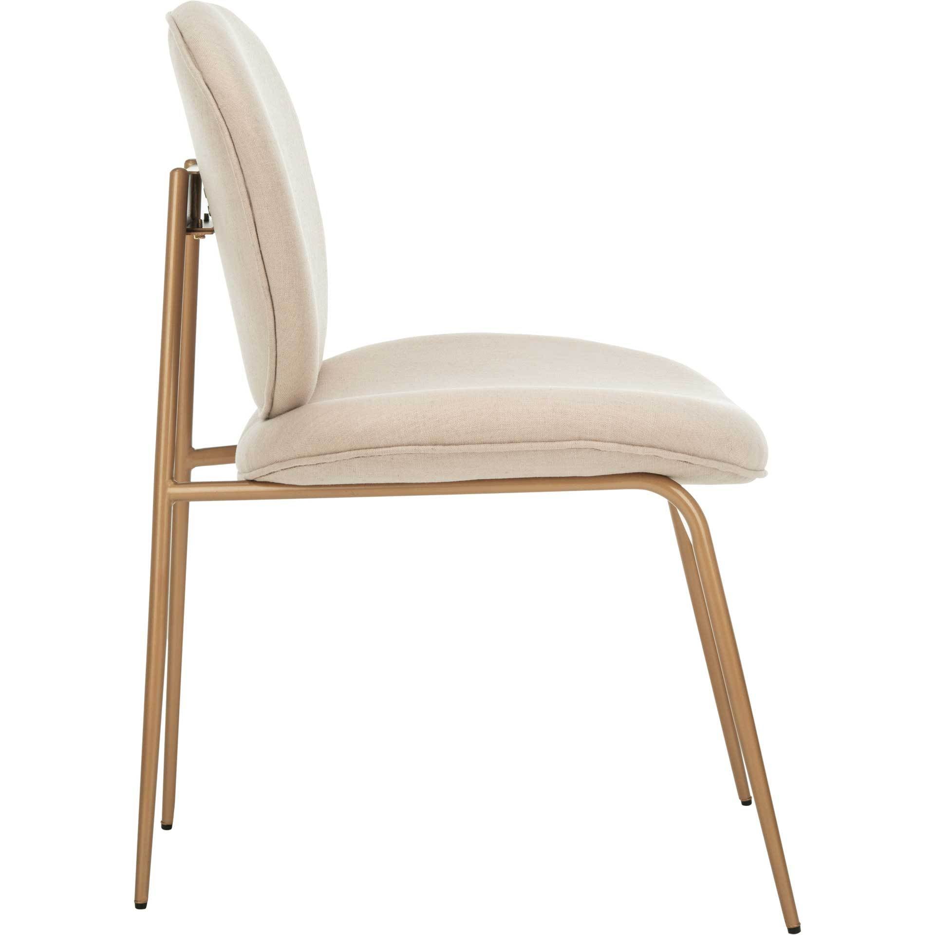 Jorden Round Side Chair Beige/Gold (Set of 2) - Froy.com