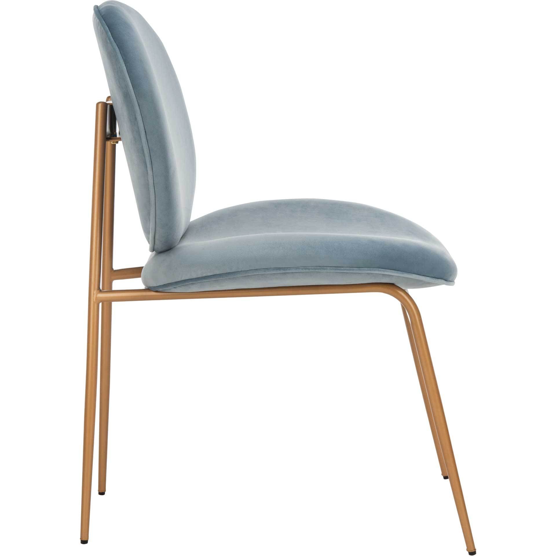Jorden Round Side Chair Slate Blue/Gold (Set of 2) - Froy.com