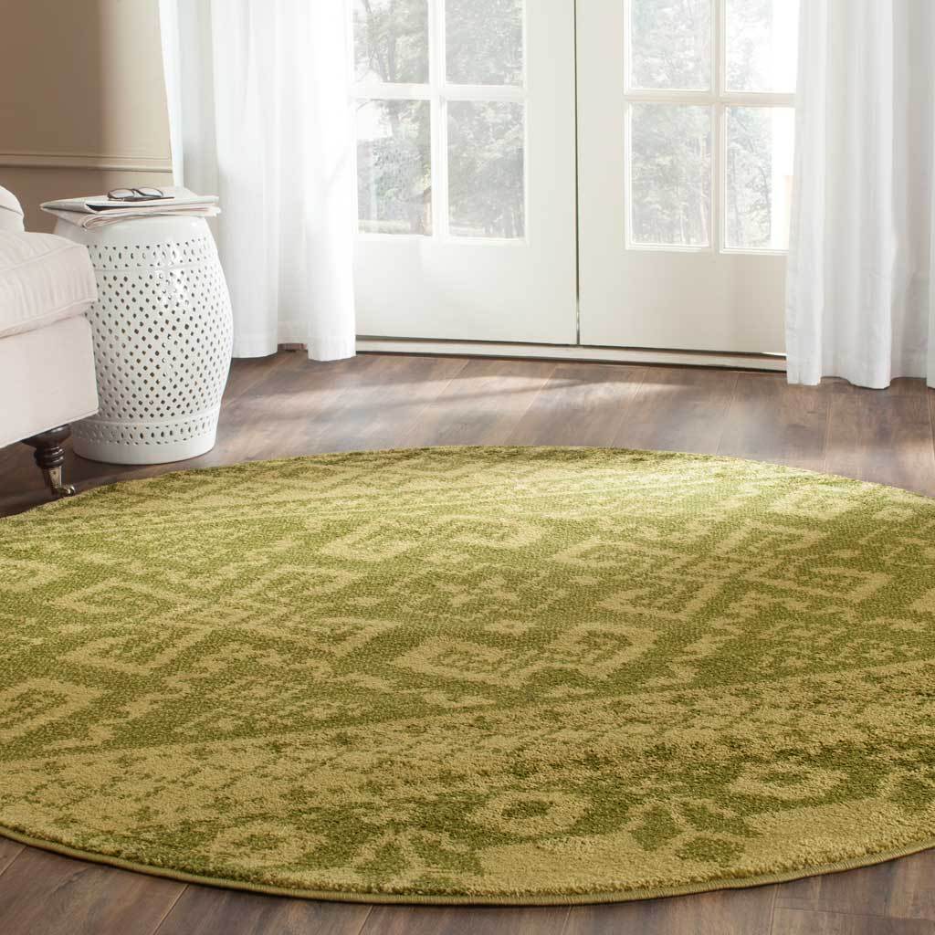 Adirondack Tribal Green/Dark Green Round Rug - Froy.com