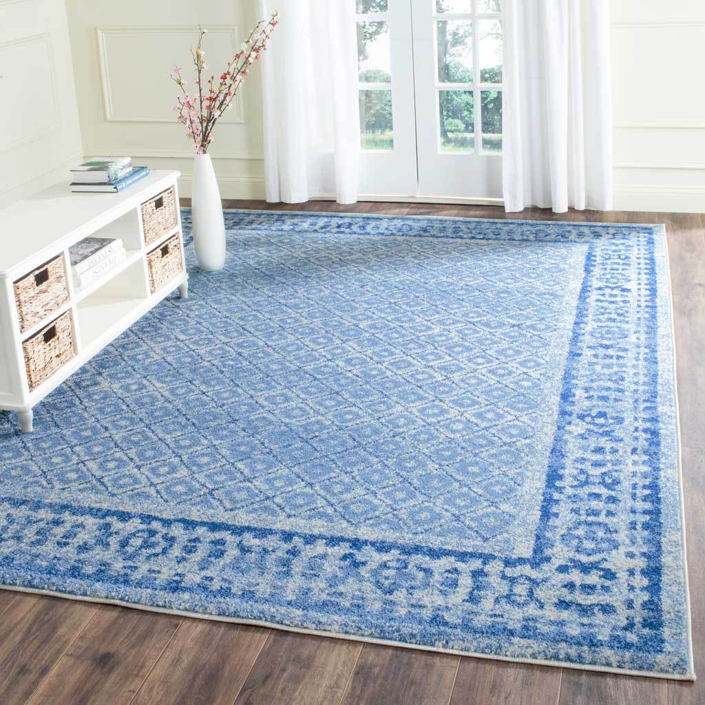 Adirondack Diamond Silver/Blue Area Rug - Froy.com