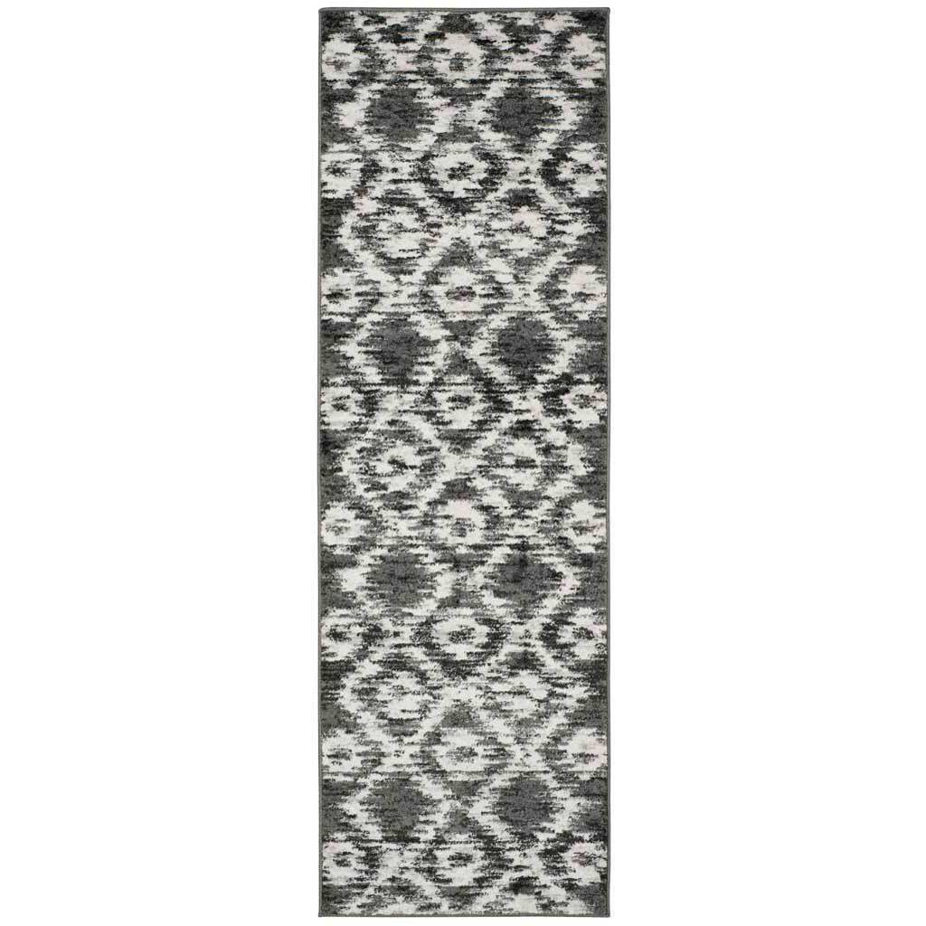 Adirondack Ikat Charcoal/Ivory Runner Rug - Froy.com