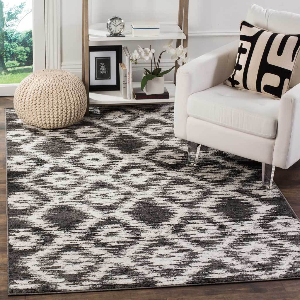 Adirondack Ikat Charcoal/Ivory Area Rug - Froy.com