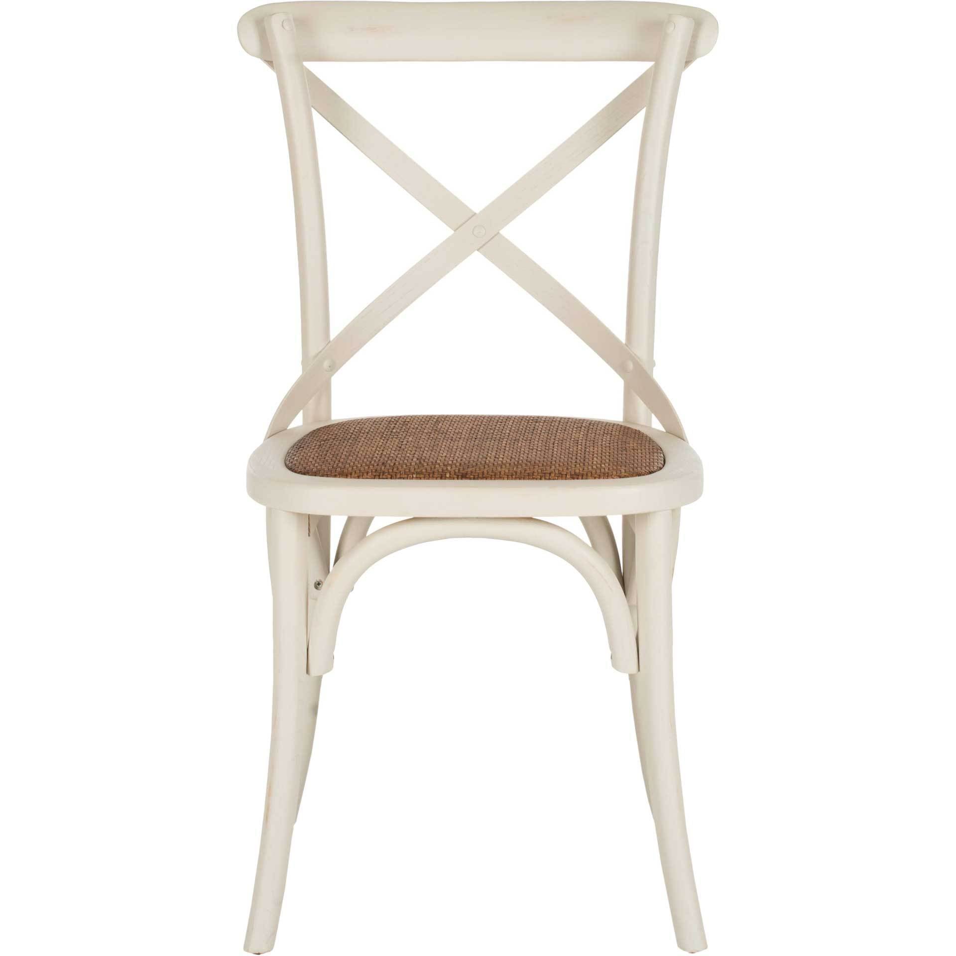 Frederick X Back Farmhouse Chair Distressed Ivory (Set of 2) - Froy.com