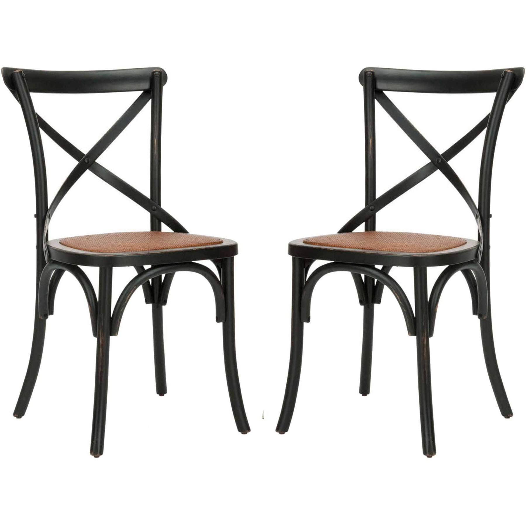 Frederick X Back Farmhouse Chair Distressed Hickory (Set of 2) - Froy.com