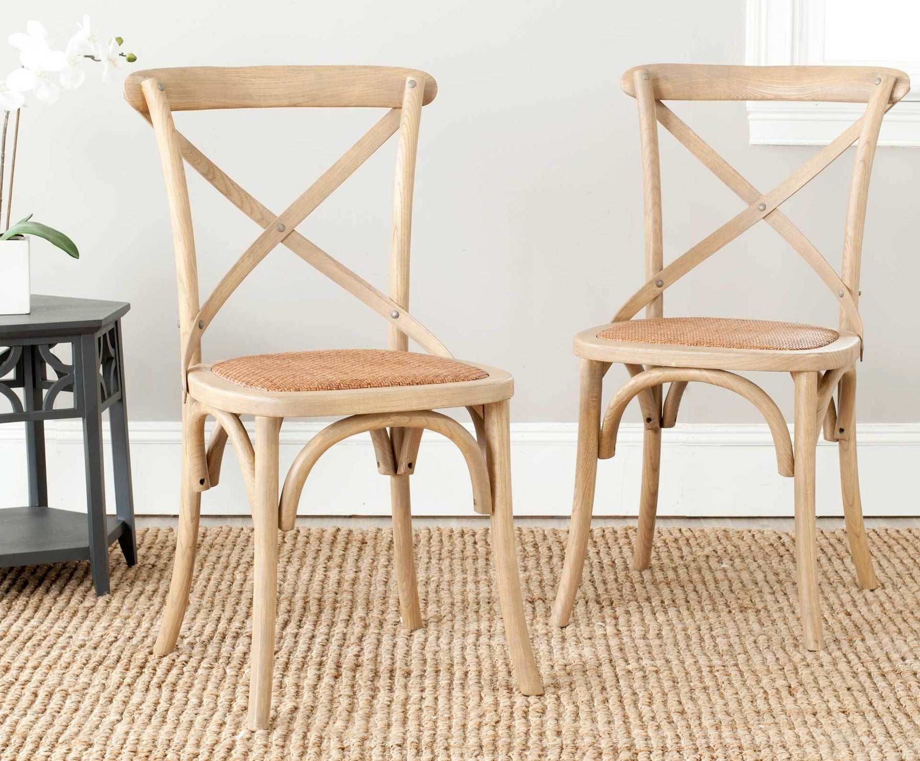 Frederick X Back Farmhouse Chair Weathered Oak (Set of 2) - Froy.com
