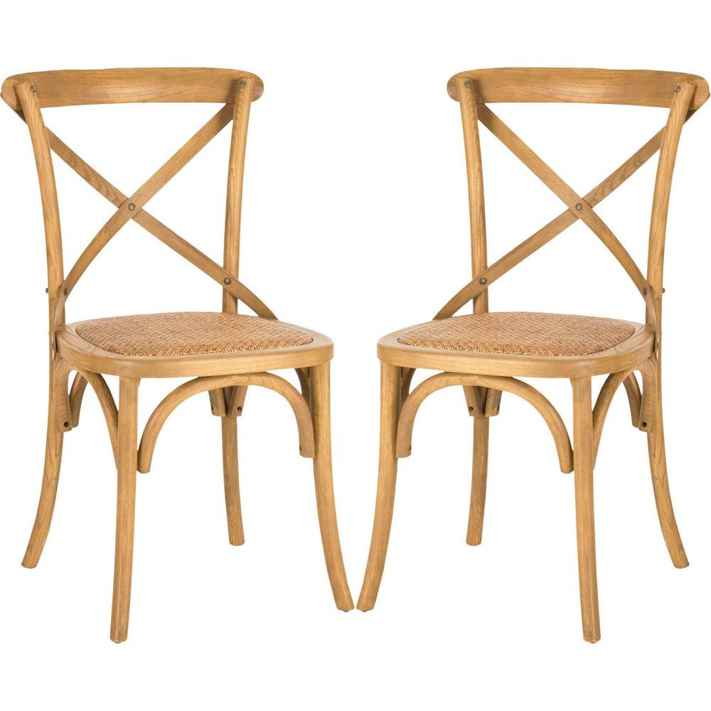 Frederick X Back Farmhouse Chair Weathered Oak (Set of 2) - Froy.com
