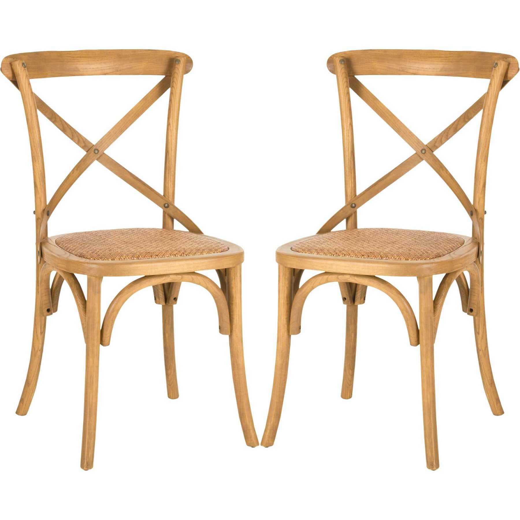Frederick X Back Farmhouse Chair Weathered Oak (Set of 2) - Froy.com