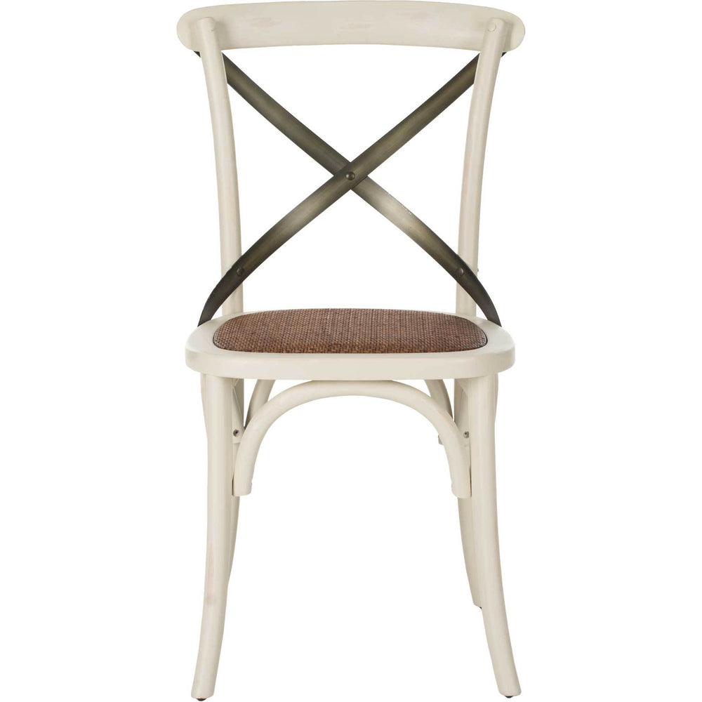 Elisabeth X Back Farmhouse Side Chair Distressed Ivory (Set of 2 ...