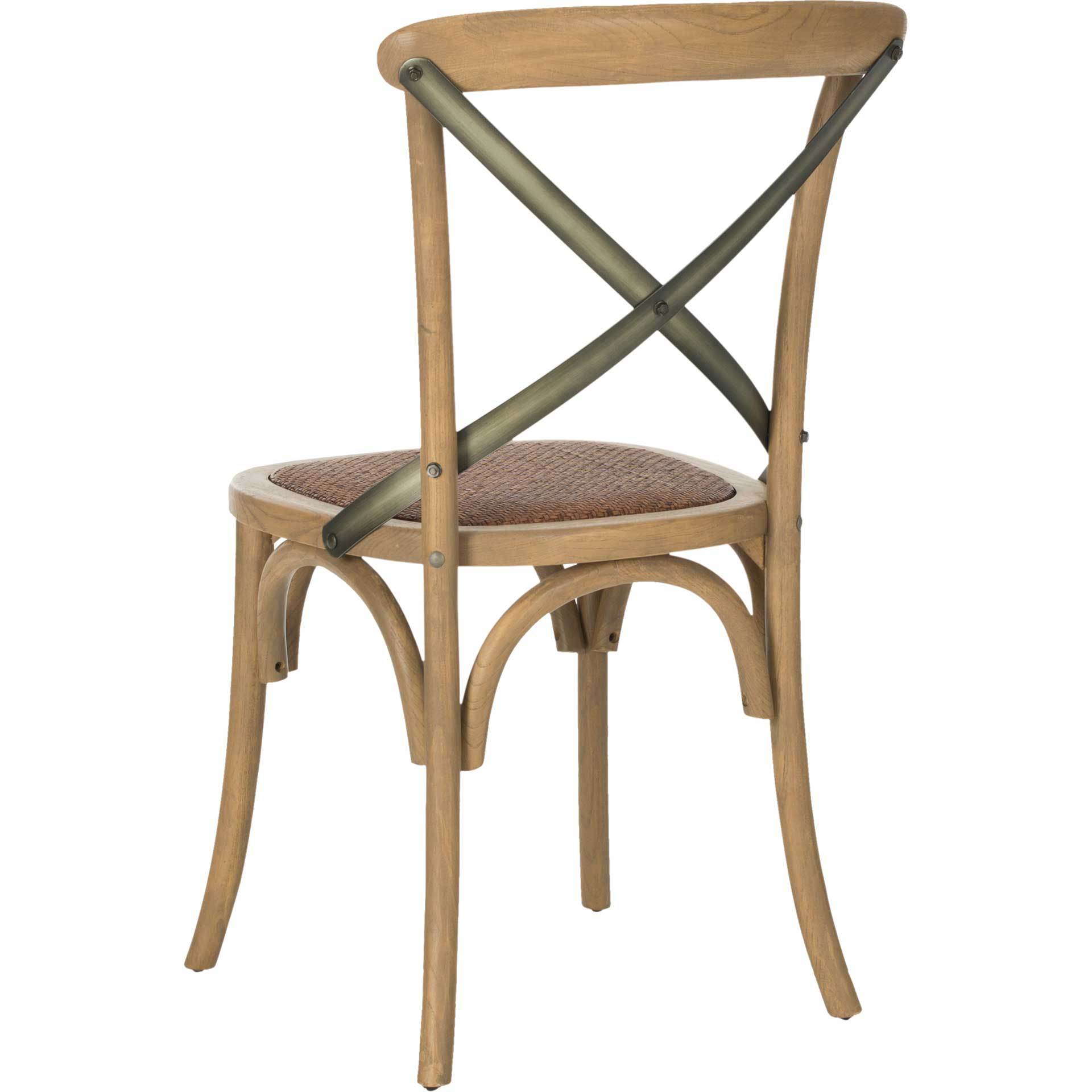 Elisabeth X Back Farmhouse Side Chair Weathered Oak (Set of 2) - Froy.com