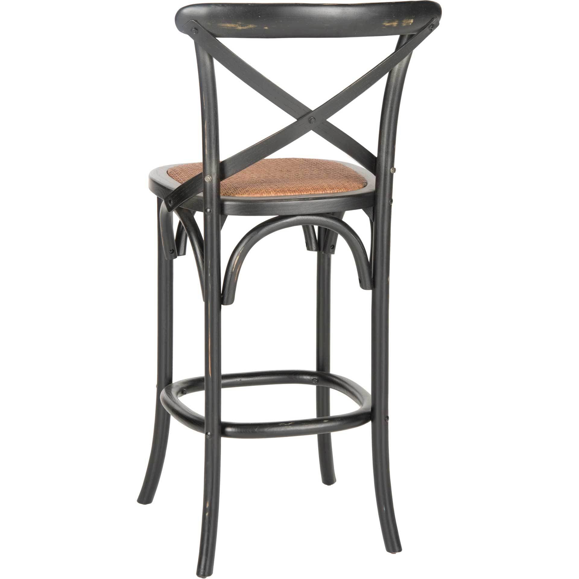 Frederick X Back Bar Stool Distressed Hickory/Medium Brown - Froy.com