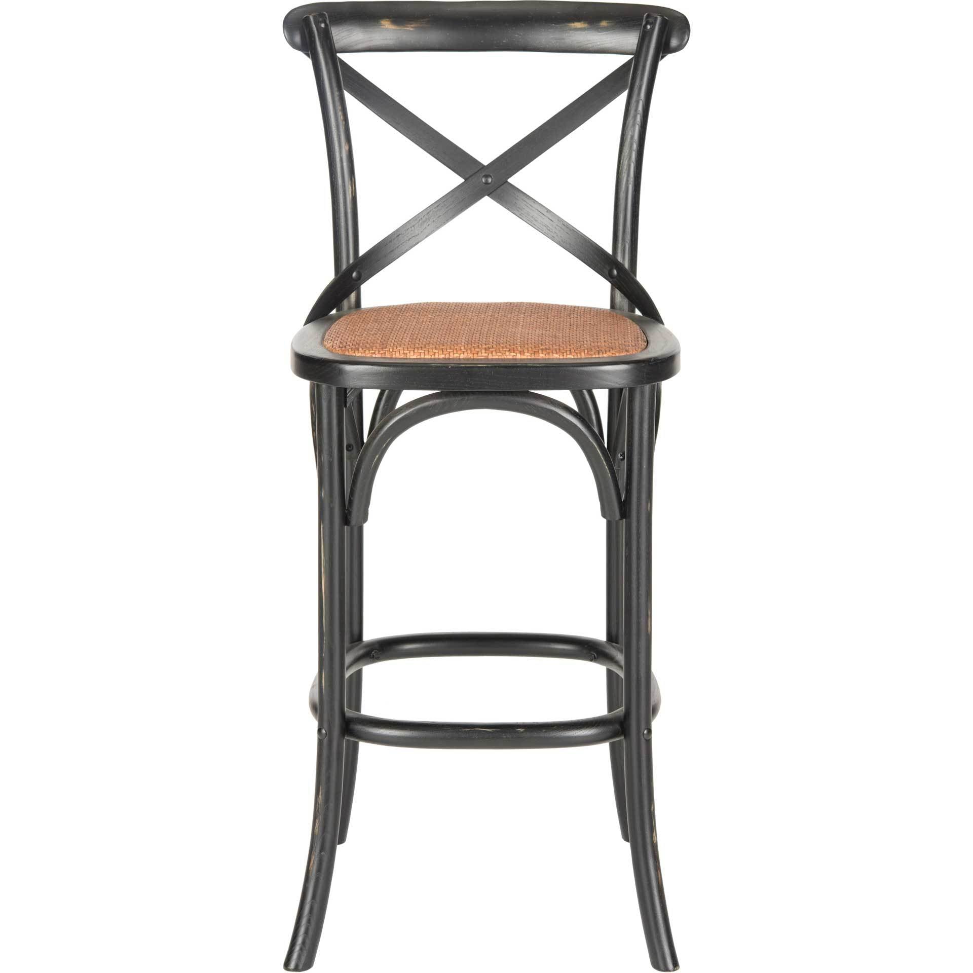 Frederick X Back Bar Stool Distressed Hickory/Medium Brown - Froy.com