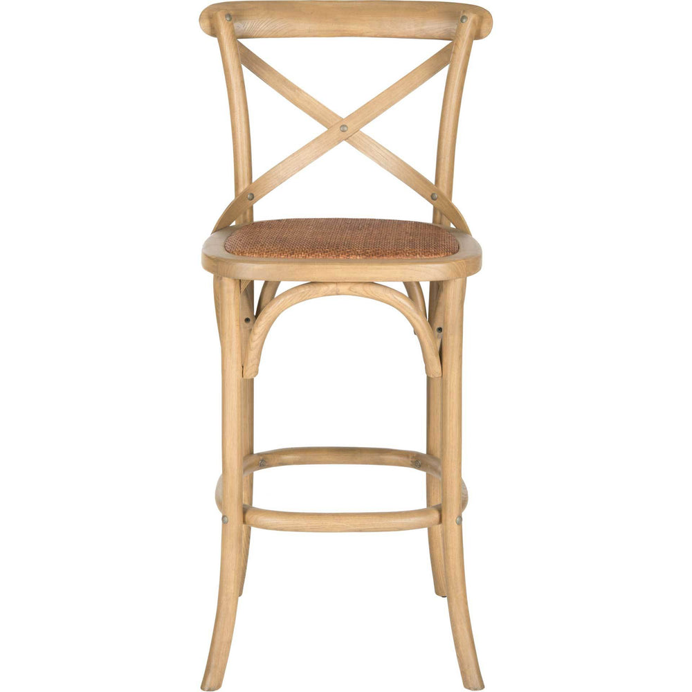 Frederick X Back Bar Stool Weathered Oak/Medium Brown - Froy.com