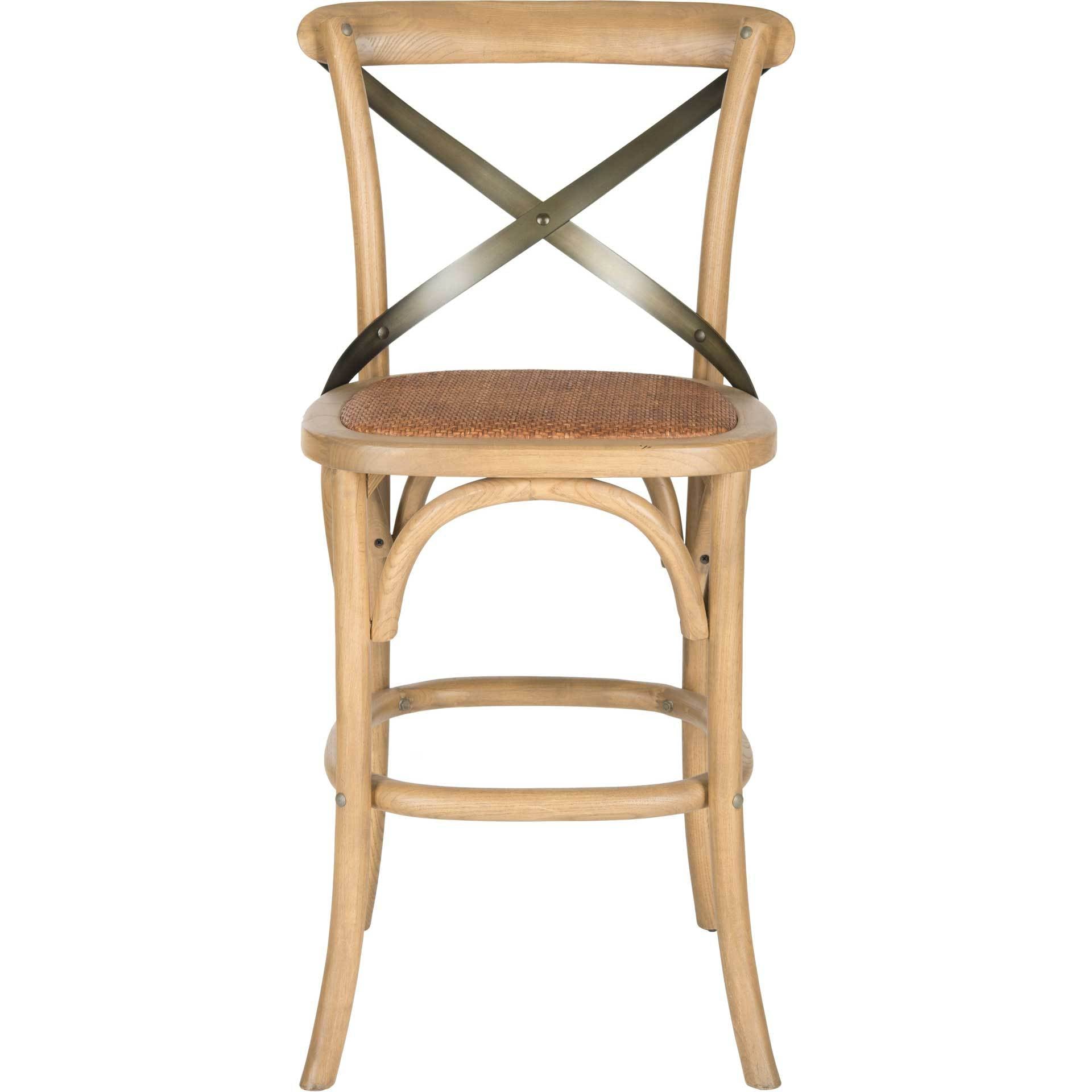 Elisabeth X Back Bar Stool Weathered Oak/Medium Brown - Froy.com