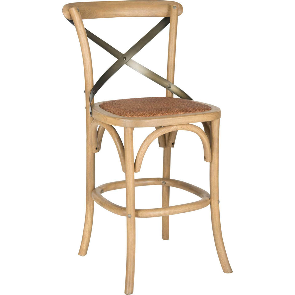 Elisabeth X Back Bar Stool Weathered Oak/Medium Brown - Froy.com