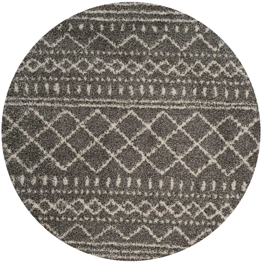 Arizona Shag Tribal Brown/Ivory Round Rug - Froy.com
