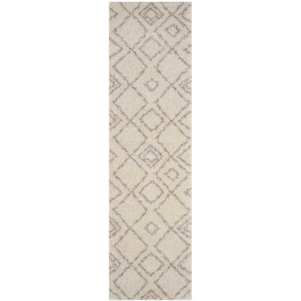 Arizona Shag Diamond Ivory/Beige Runner Rug - Froy.com