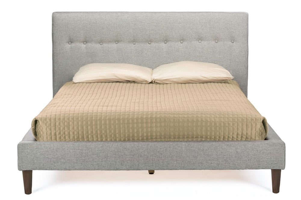 Cass Gray Linen Bed - Froy.com