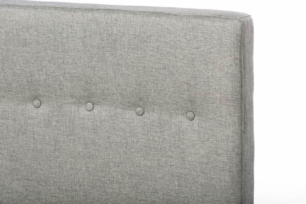 Cass Gray Linen Bed - Froy.com