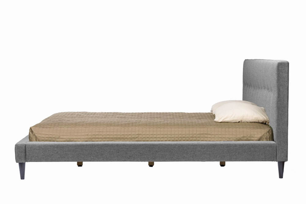 Cass Gray Linen Bed - Froy.com
