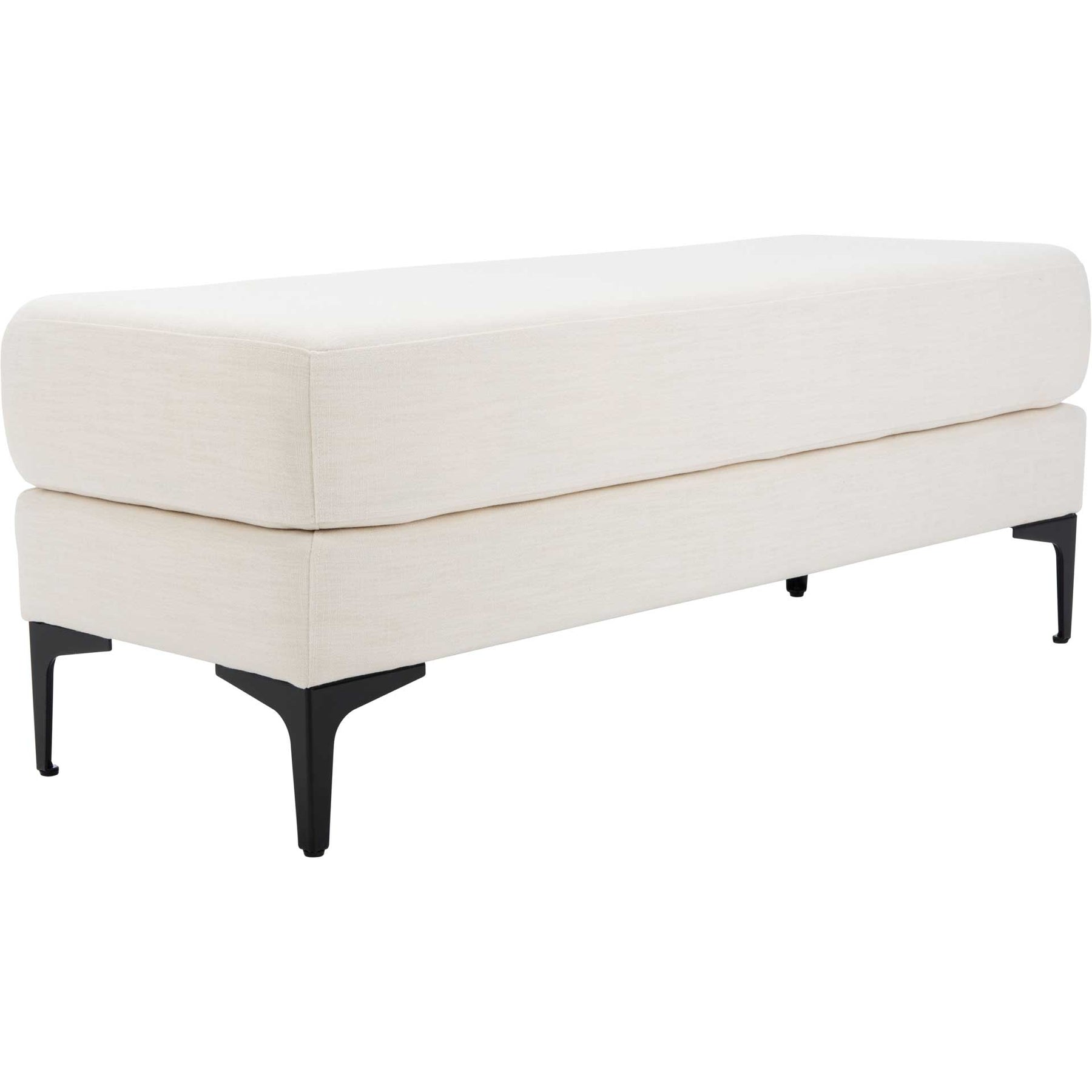 Elaine Rectangular Bench Creme/Black - Froy.com