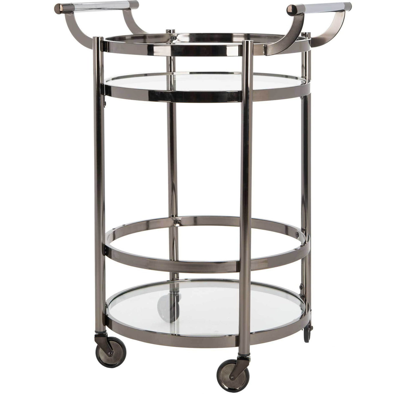 Simon 2 Tier Round Bar Cart Gun Metal - Froy.com