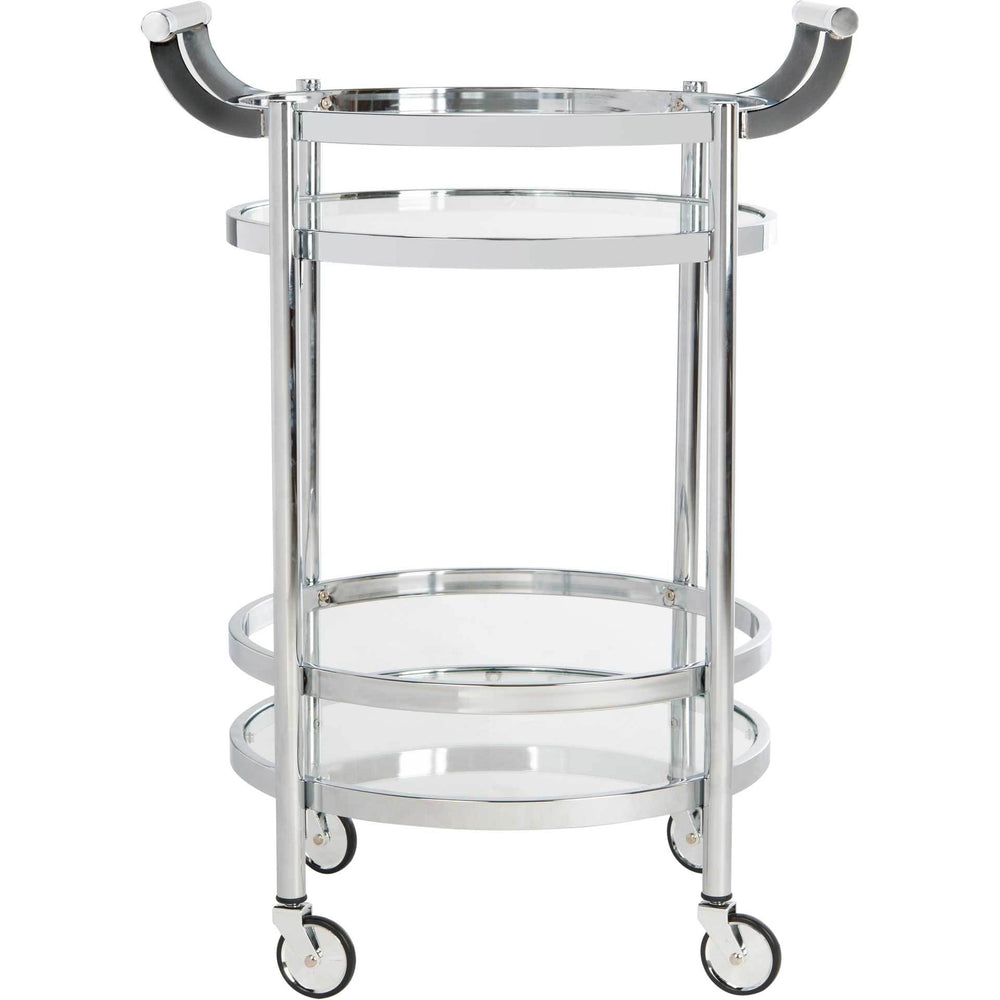 Simon 2 Tier Round Bar Cart Chrome - Froy.com