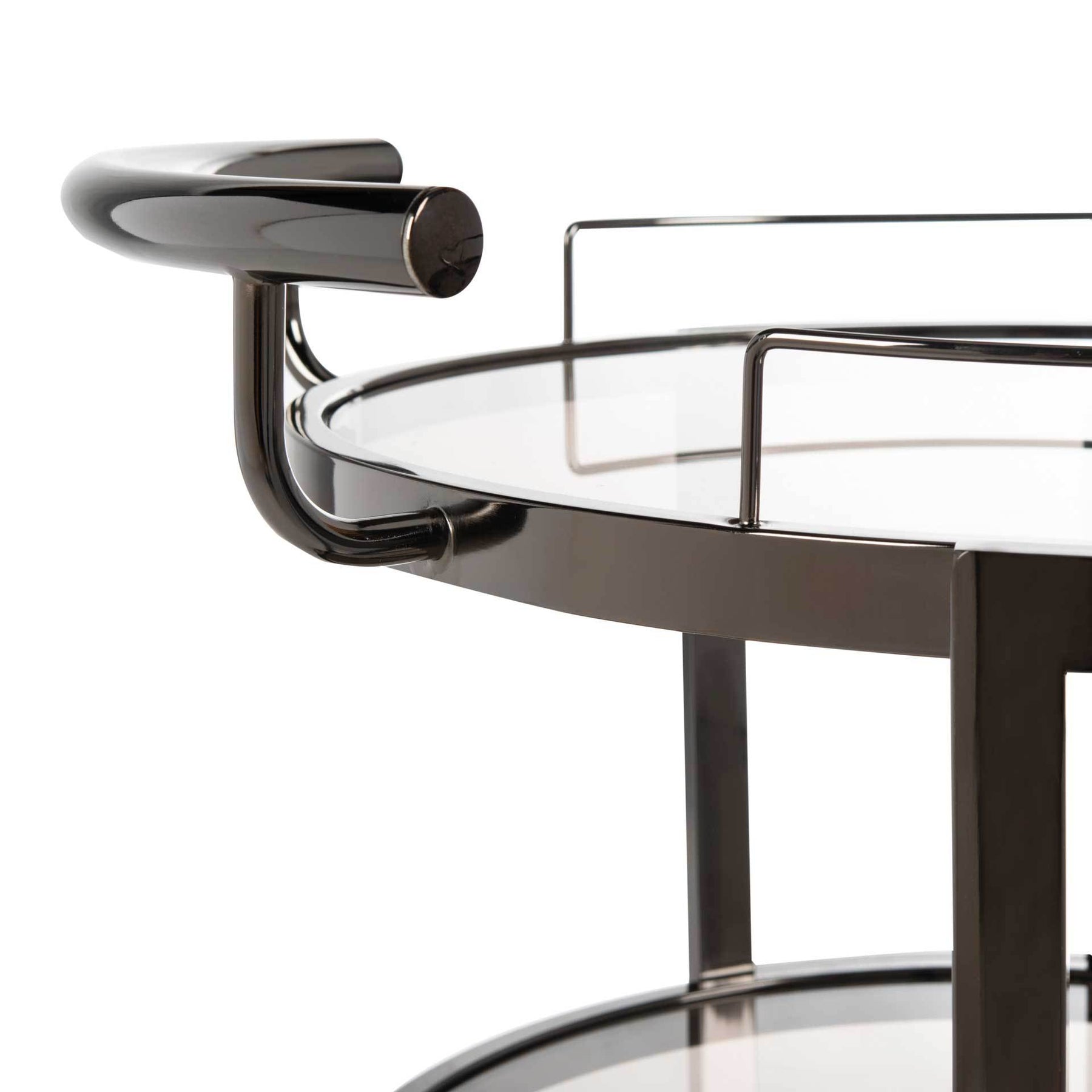 Ricky 3 Tier Round Bar Cart and Wine Rack Gun Metal/Tinted Glass - Froy.com