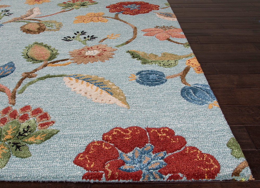 Blue Garden Party Aquifer/Red Ochre Area Rug - Froy.com