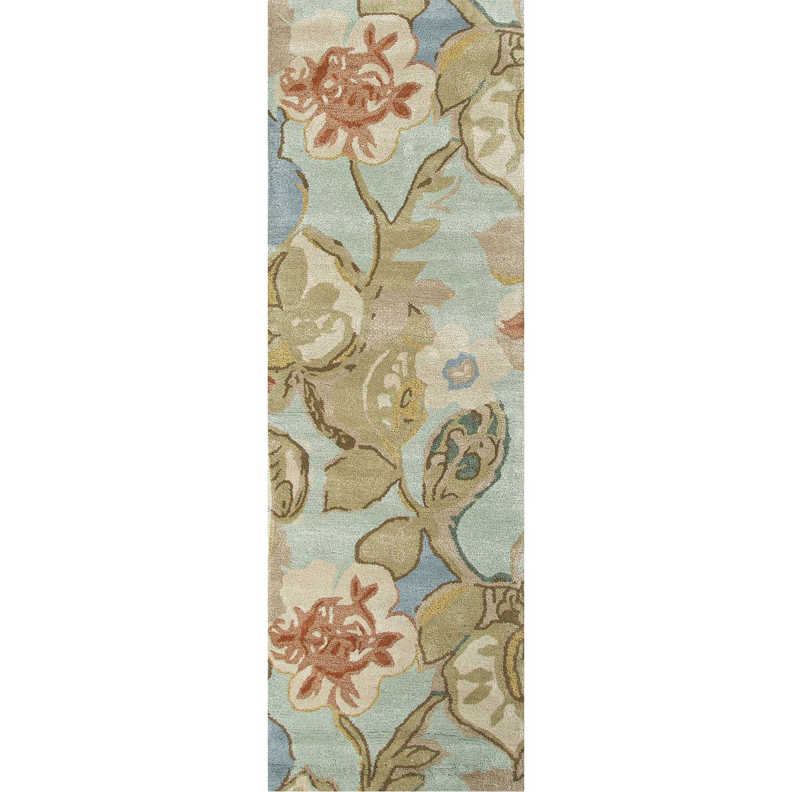 Blue Petal Pusher Aqua Foam Runner Rug - Froy.com