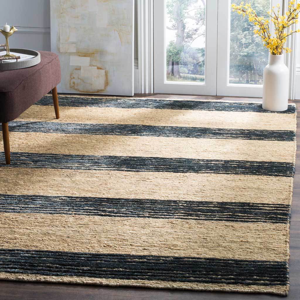 Bohemian Natural/Blue Area Rug - Froy.com