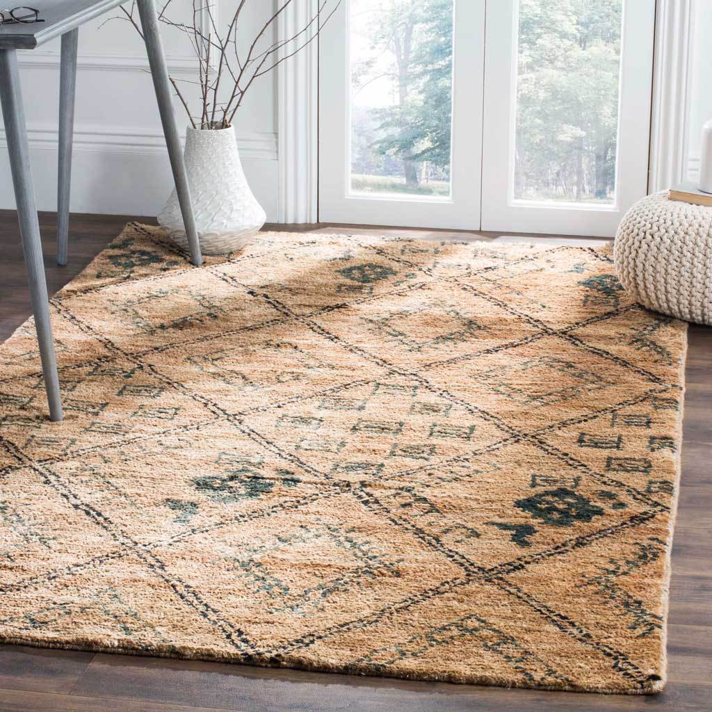 Bohemian Natural/Deep Teal Area Rug - Froy.com