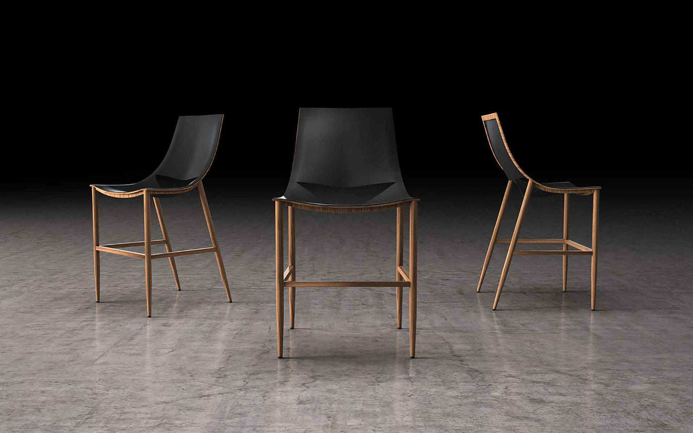 Sloane Bar Stool Black/Teak - Froy.com