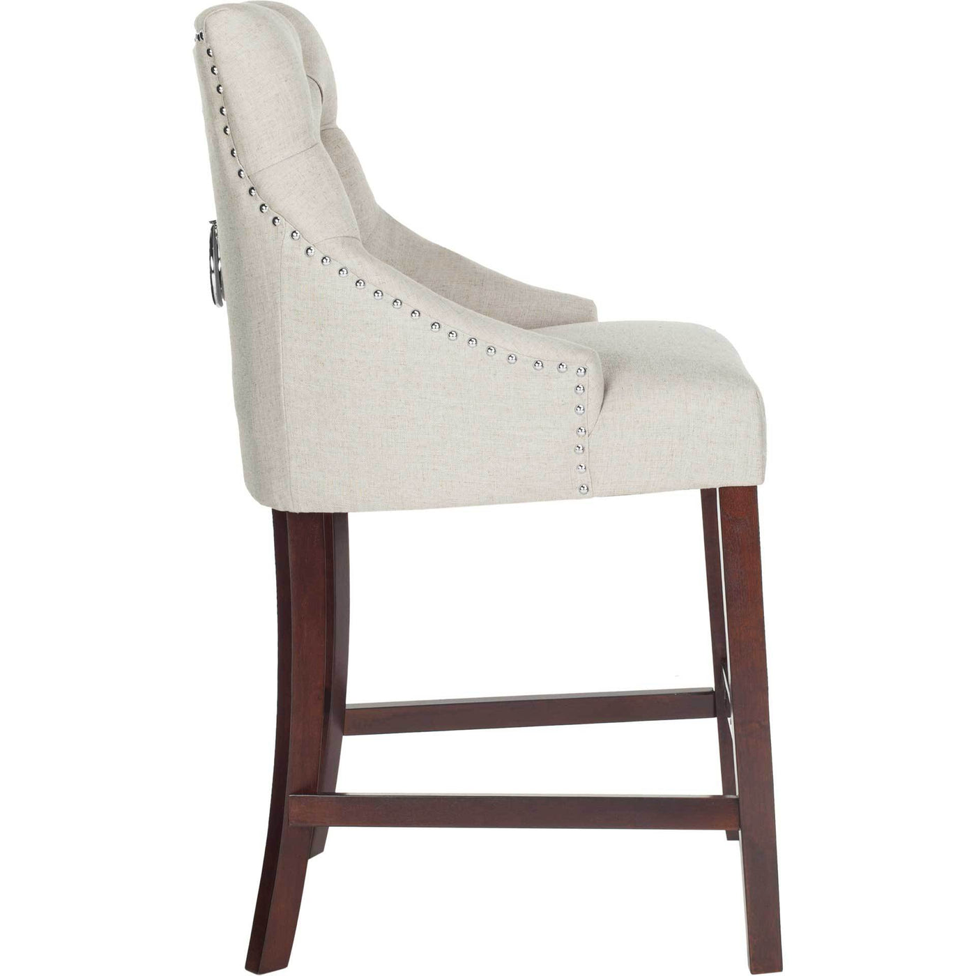 Ellianna Tufted Wing Back Bar Stool Light Gray (Set of 2) - Froy.com