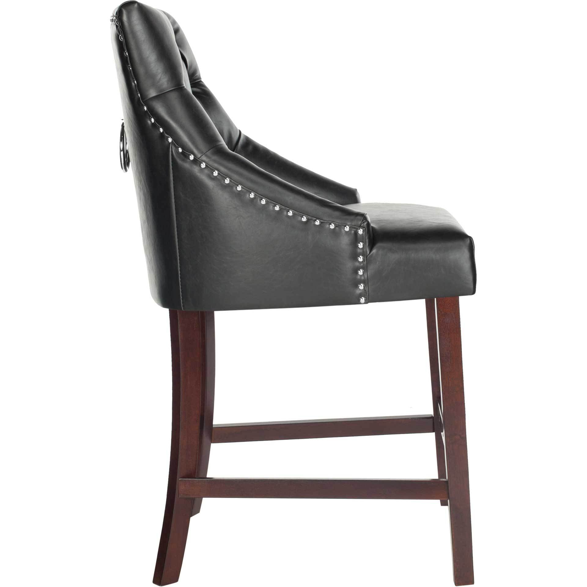 Ellianna Tufted Wing Back Bar Stool Black (Set of 2) - Froy.com