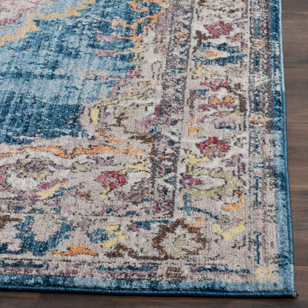 Bristol Medallion Blue/Light Gray Area Rug - Froy.com