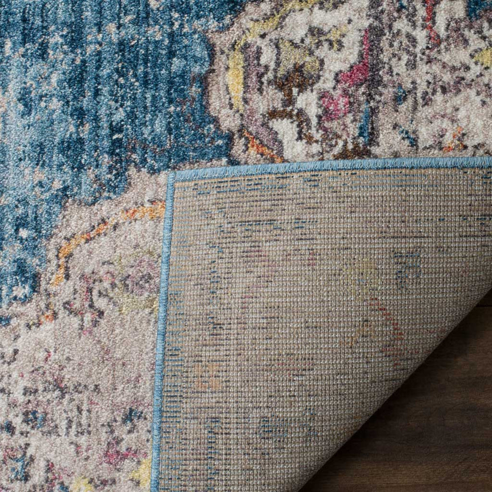Bristol Medallion Blue/Light Gray Area Rug - Froy.com