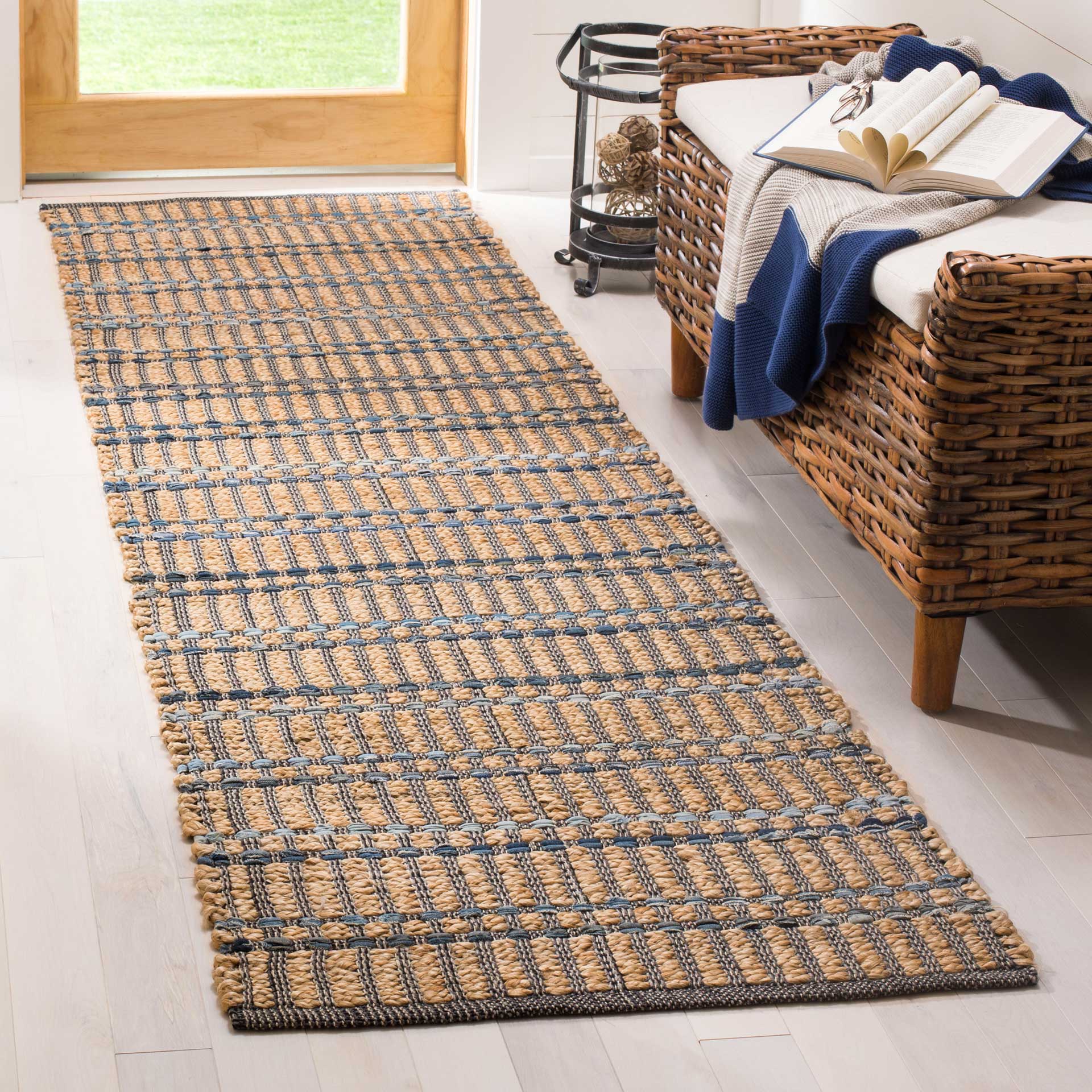 Cape Cod Beige/Blue Runner Rug - Froy.com