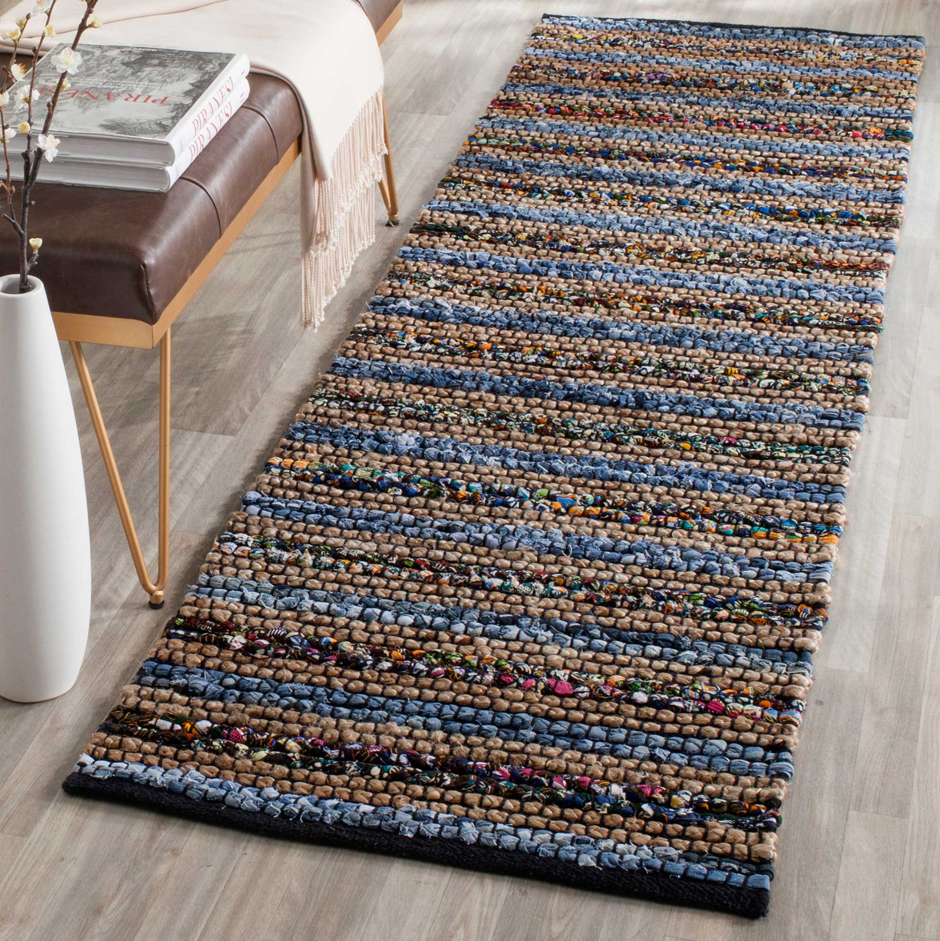 Cape Cod Blue/Multi Runner Rug - Froy.com