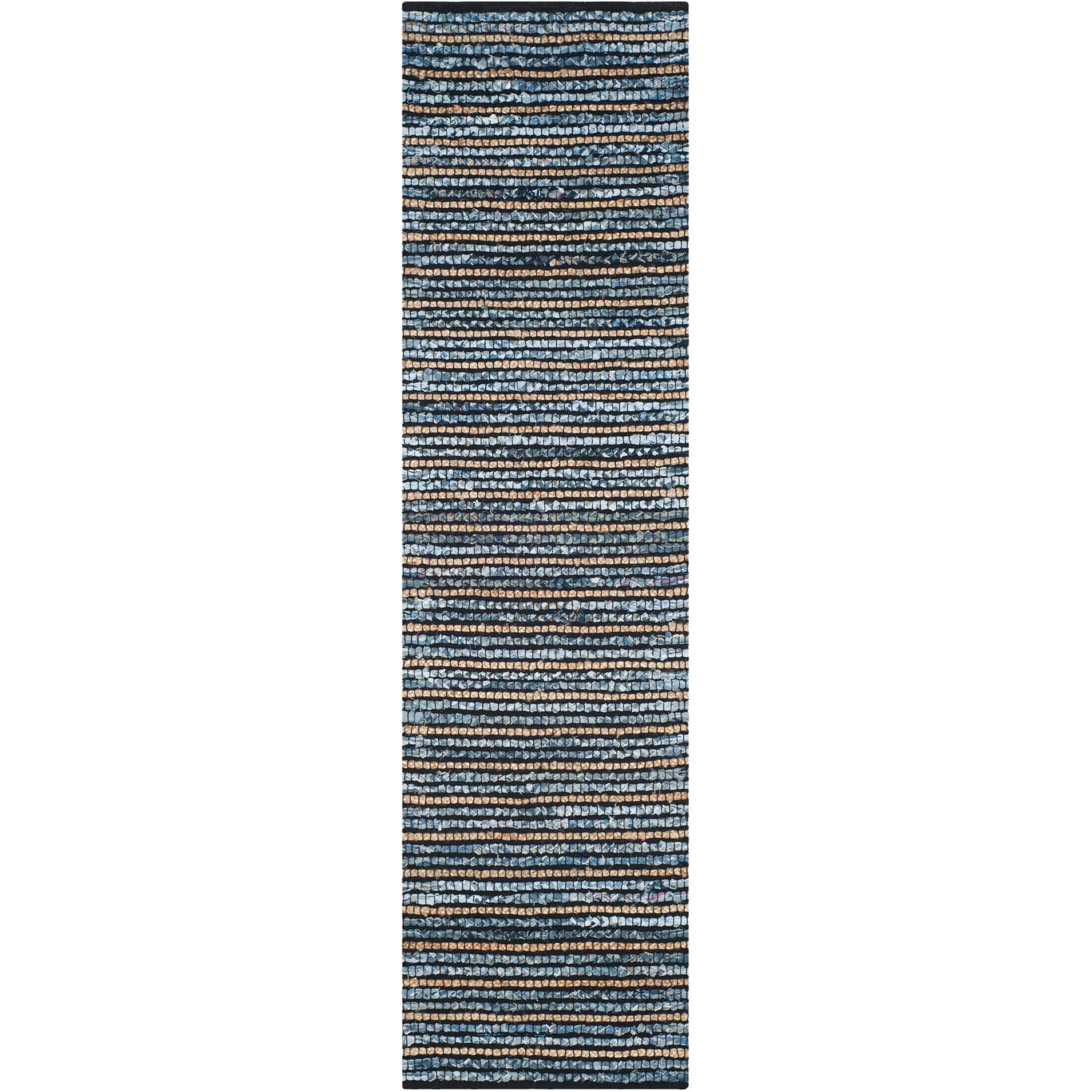 Cape Cod Stripe Blue/Natural Runner Rug - Froy.com